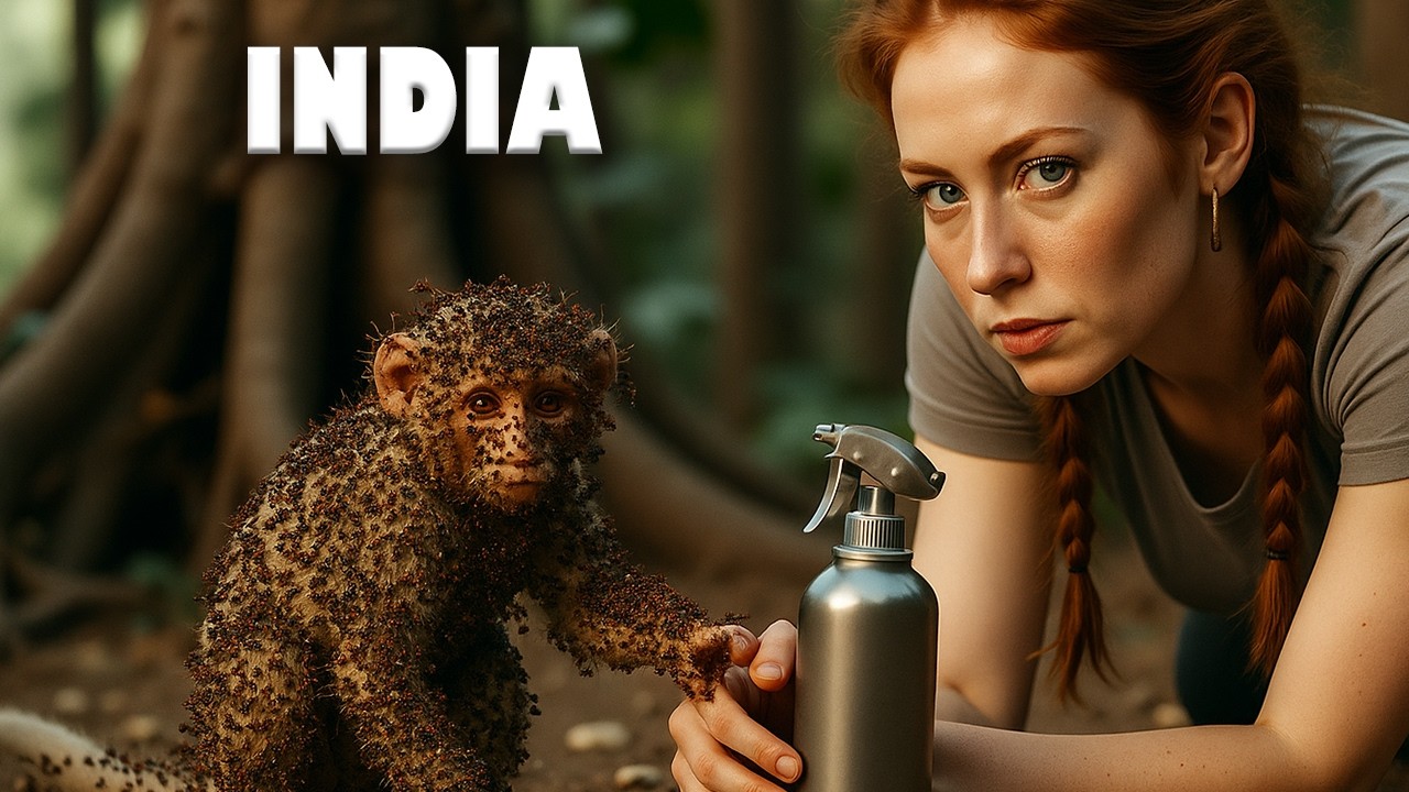 Rescue Story - I SAVED a Baby MONKEY Covered in Ants in India # ...