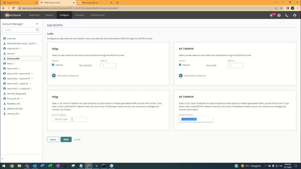 WatchGuard Tutorial: Creazione VPN in ambiente WatchGuard Cloud - YouTube