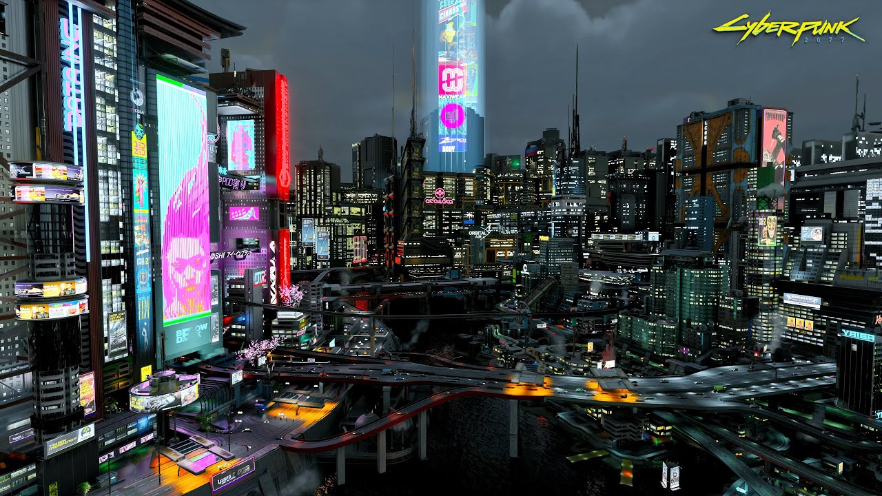 Slow Night Flight Over Neon Night City – Cyberpunk 2077 | 4K Immersive ...