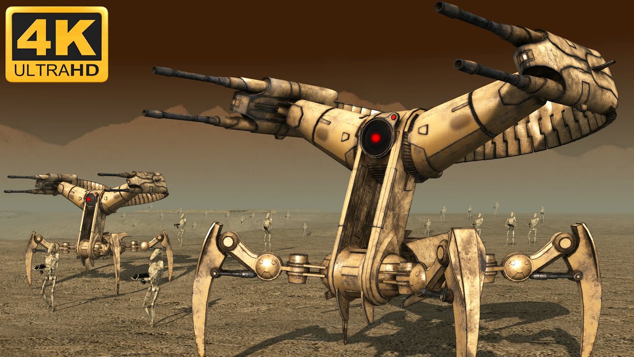 STAR WARS CINEMATIC BATTLE - Battle Droids vs Clone Troopers (4K) - YouTube