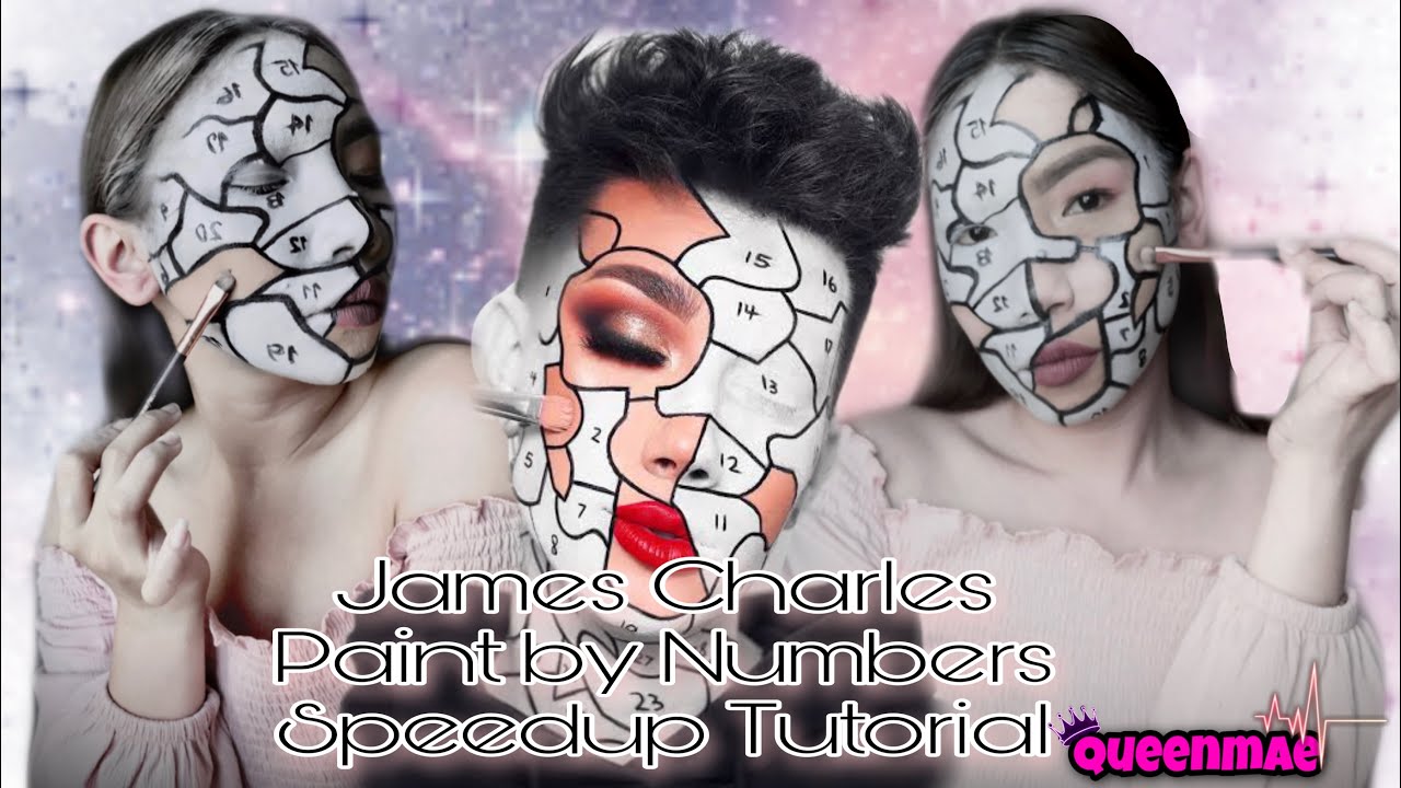 James Charles Paint by Numbers Speedup face painting Tutorial | Art ...