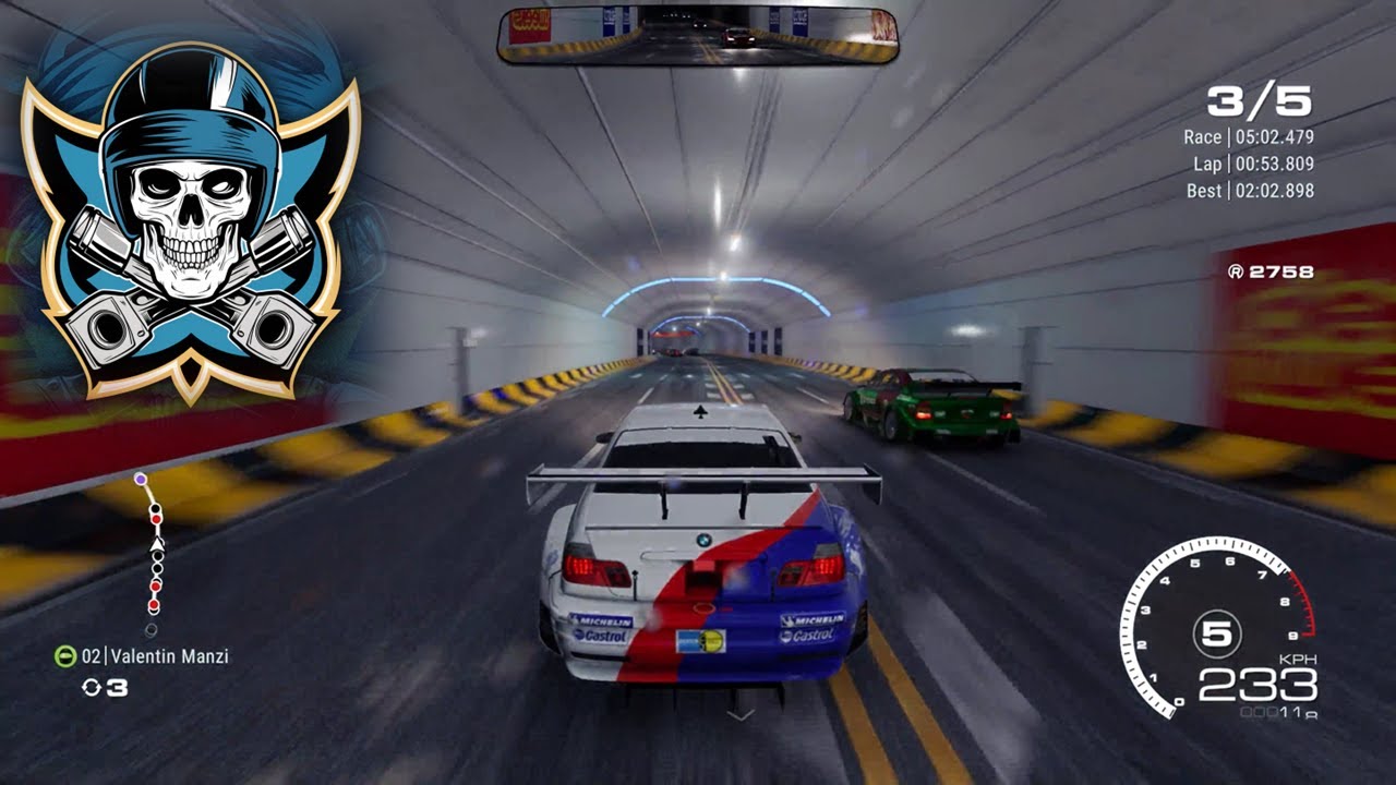 V8 493HP BMW E46 M3 GTR Tough Race Tunnel Run Streets Shangai China Rain Night Grid Legends ...