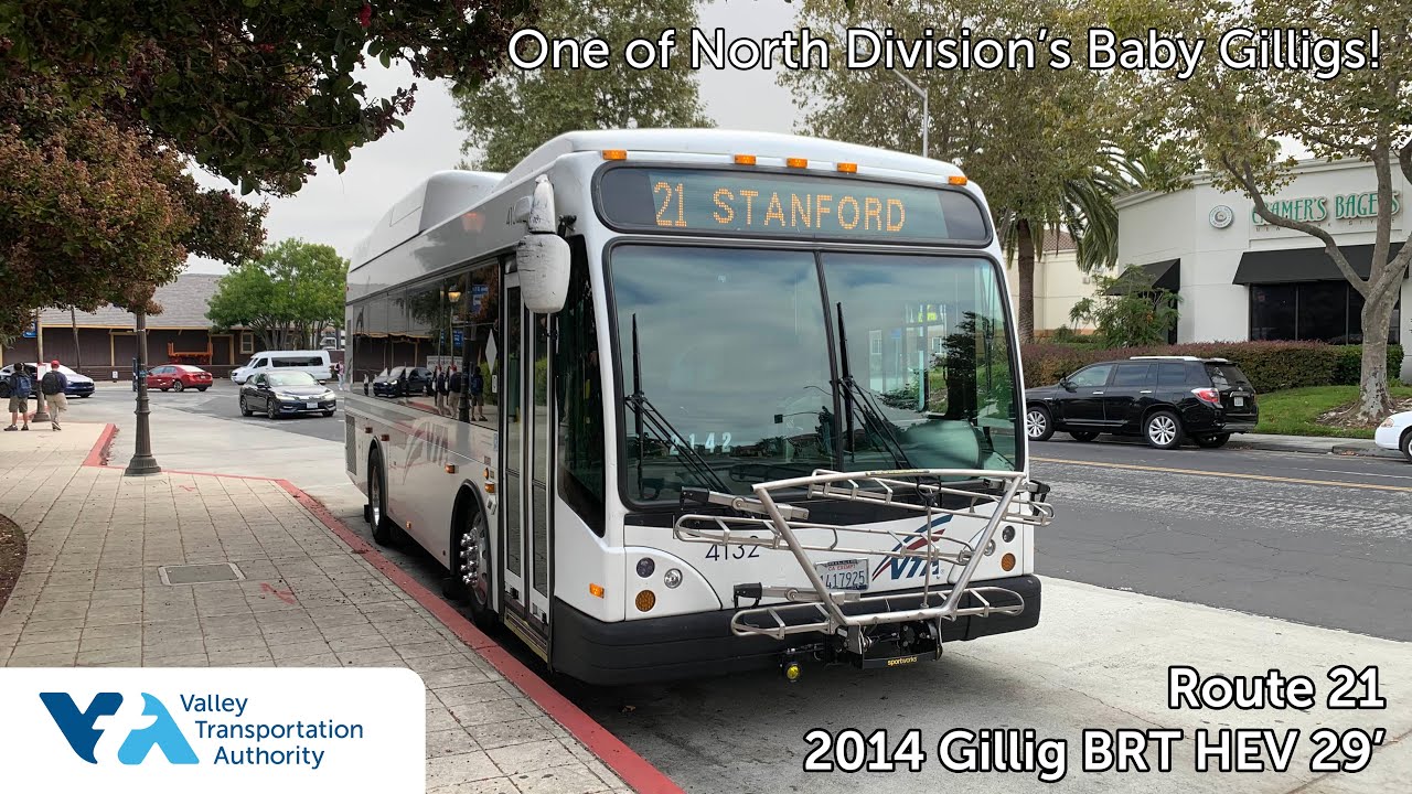 VTA 4132 on Route 21 - 2014 Gillig BRT HEV 29' - YouTube
