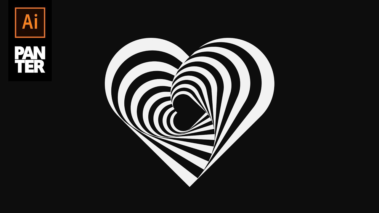 How To Make a Hypnotic Heart Using Blend Tool & Transform Tool | Adobe Illustrator Tutorial ...