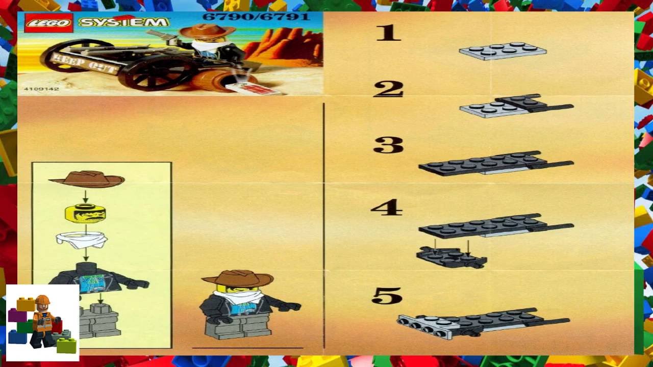 LEGO instructions - Wild West - 6790 - Bandit with Gun - YouTube