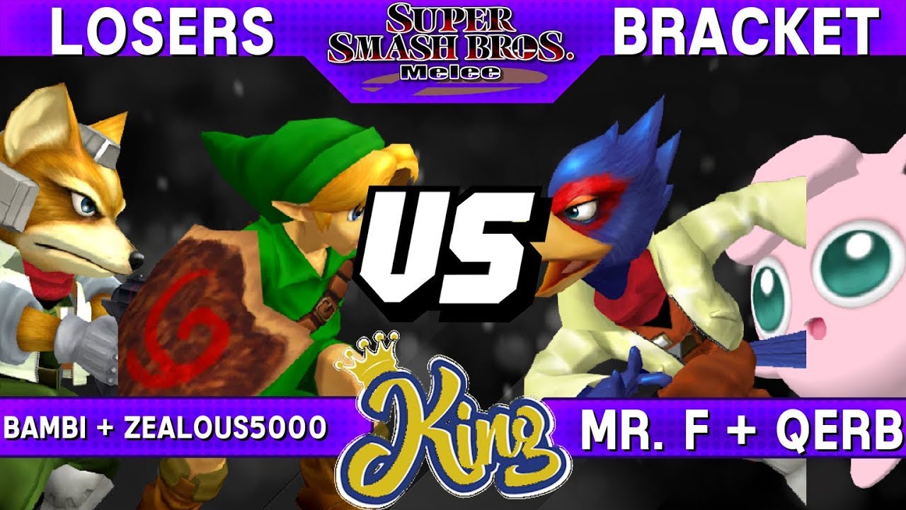 Smash Melee - bambi + Zealous5000 (Y.Link / Fox) vs Mr. F + Qerb (Falco ...