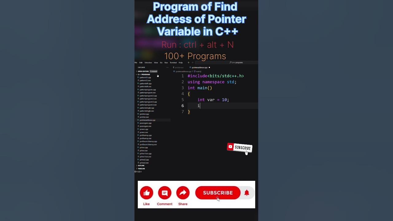 Program of Address Of pointer Variable in C++| #shorts #ytshorts #youtubeshorts #music #ai # ...