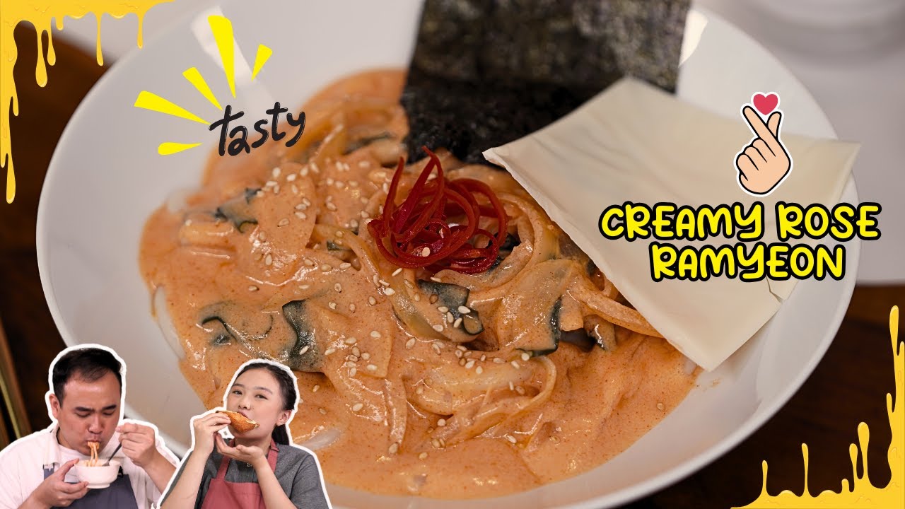 Bikin Makanan Korea Viral - Creamy Rose Ramyeon - YouTube