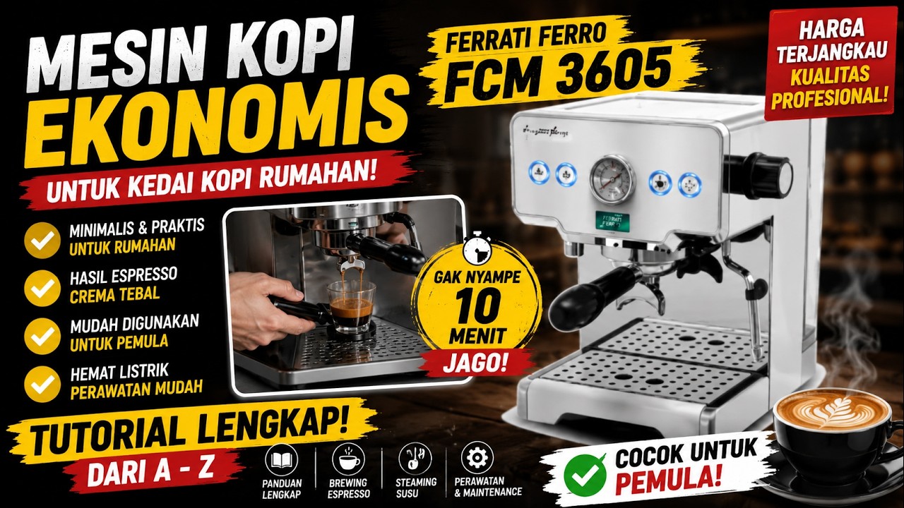 MESIN KOPI EKONOMIS BAGI KEDAI KOPI RUMAHAN FERRATI FERRO FCM 3605 ...