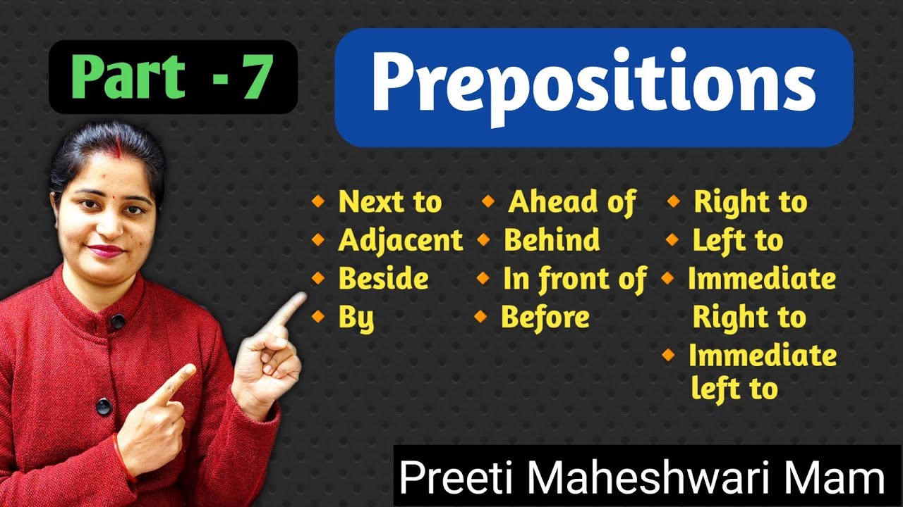 Prepositions in English Grammar | Part -7 | Use of IN FRONT OF, BEFORE ...