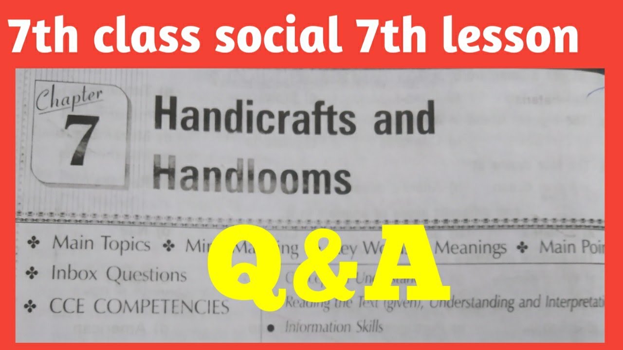 7th Class Social 7th Chapter Question Answers Handicrafts And 7th-class-social-7th-chapter-question-answers-handicrafts-and
