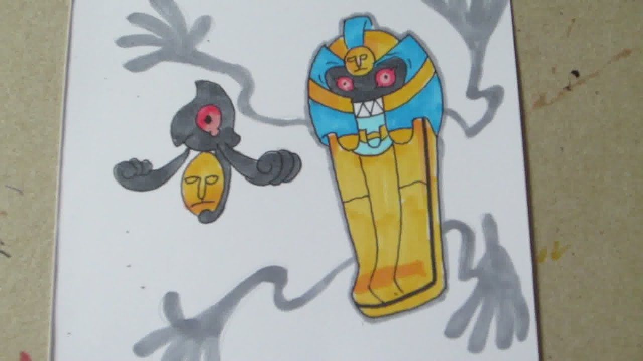 How to draw Pokemon: No.562 Yamask, No.563 Cofagrigus - YouTube