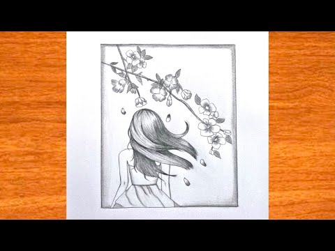 A girl with open hair’s flowing in air || How to draw girl from ...