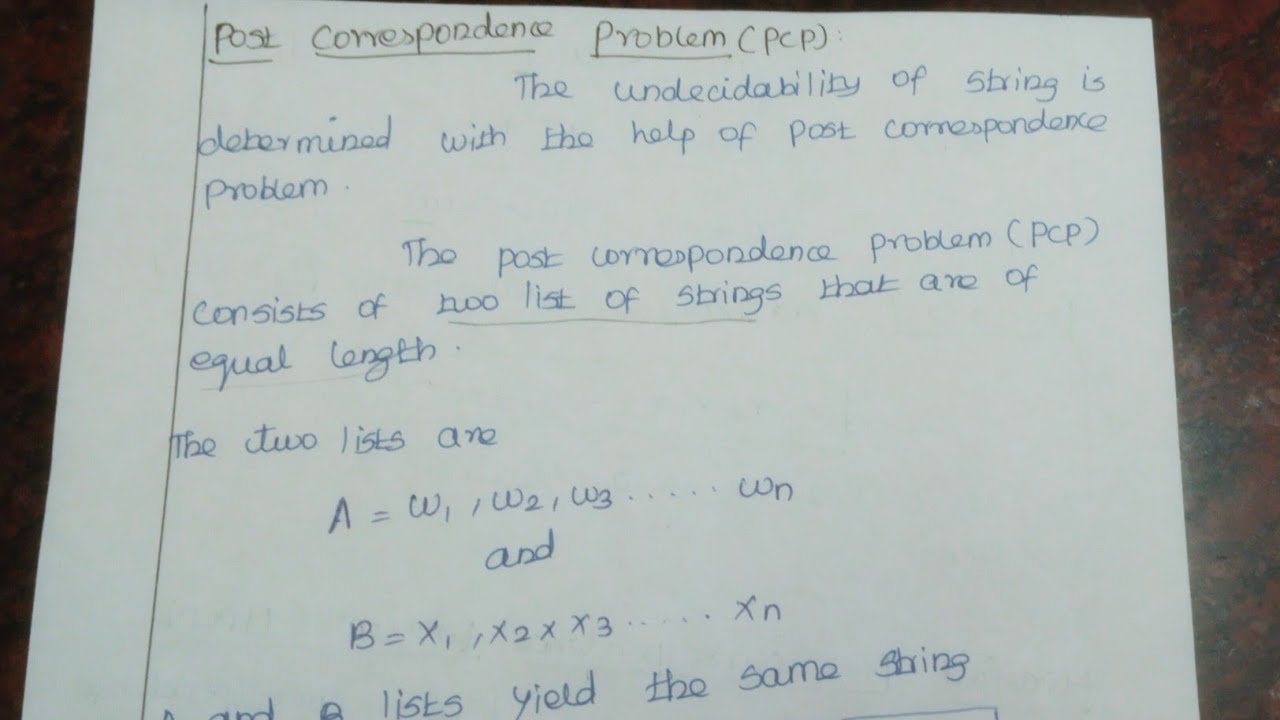 Post Correspondence Problem | PCP vs MPCP |Unit 5 | TOC Tamil | CS3452 ...