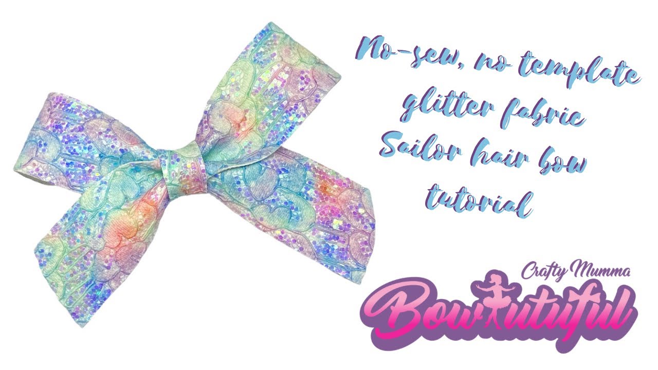 No-sew, no template glitter sailor hair bow tutorial / how to make hair ...