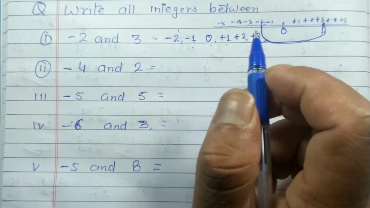 Write all integers between - 2 and 2 - YouTube