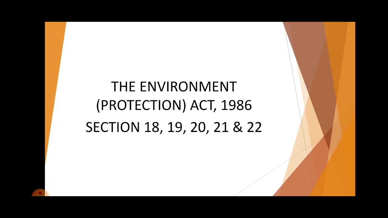 The Environment Protection Act 1986 Section 18, 19, 20, 21 & 22 - YouTube