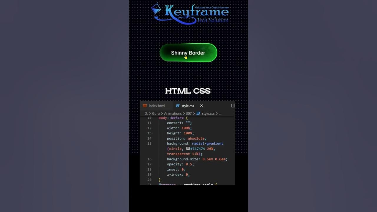 Shiny Border Button Effect | HTML CSS - YouTube