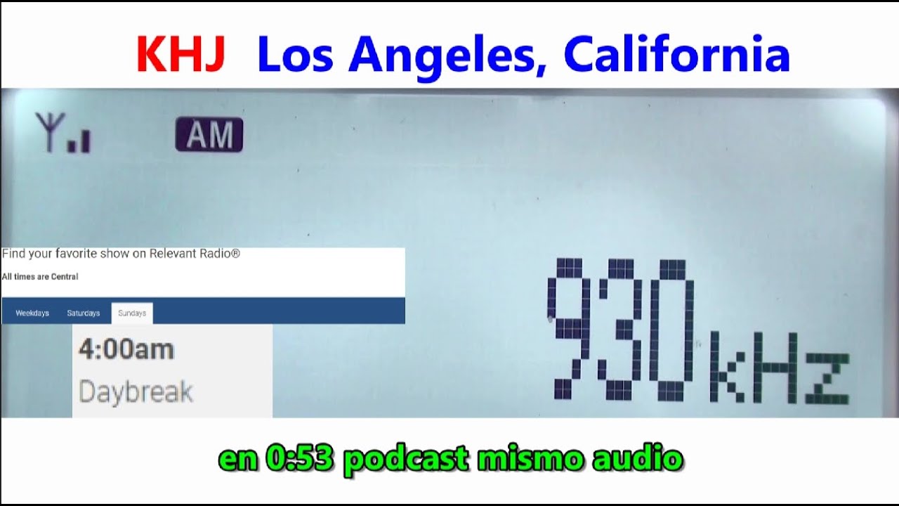 930 KHJ - Los Angeles, California captada en Zapopan (oeste), México ...