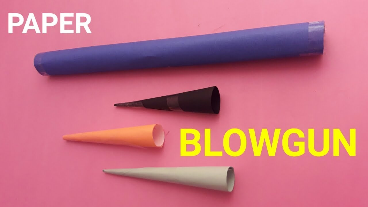 origami easy and strong blowgun | how to make a paper blowgun by ...