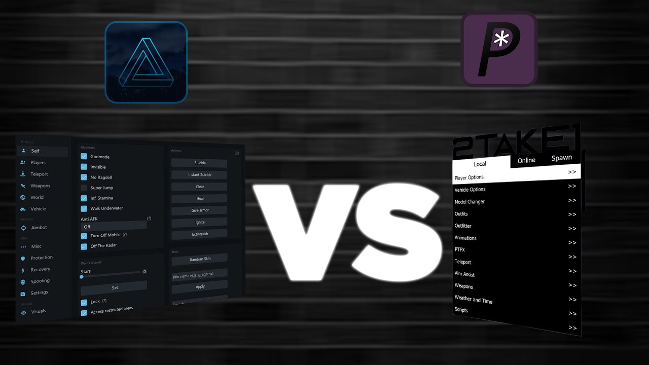 2Take1 VS Midnight GTA Online Mod Menu Protections Battle - YouTube