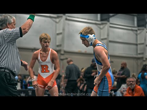 120 – Mason Jones {G} of Senator Wrestling vs. Caleb Oliver {R} of Bomber Wrestling Club