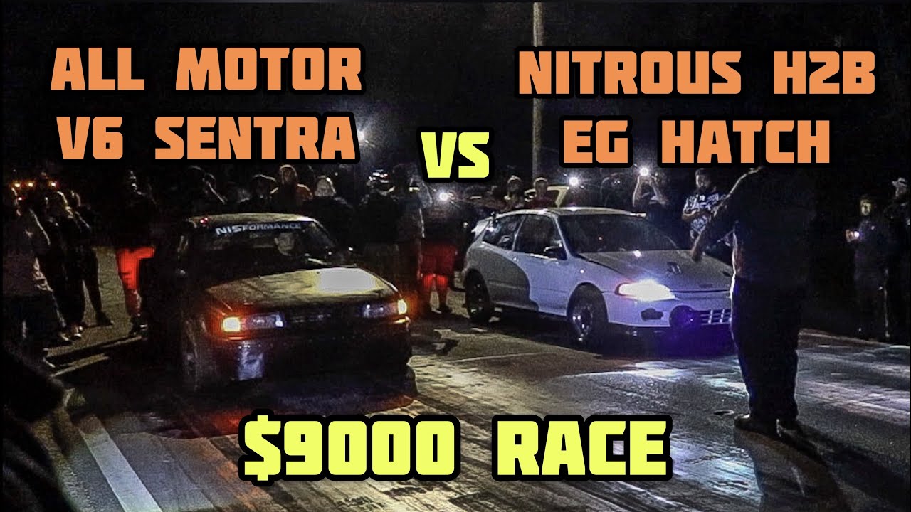 VQ SWAPPED NISSAN SENTRA B13 VS NITROUS H2B HONDA CIVIC EG HATCH ...