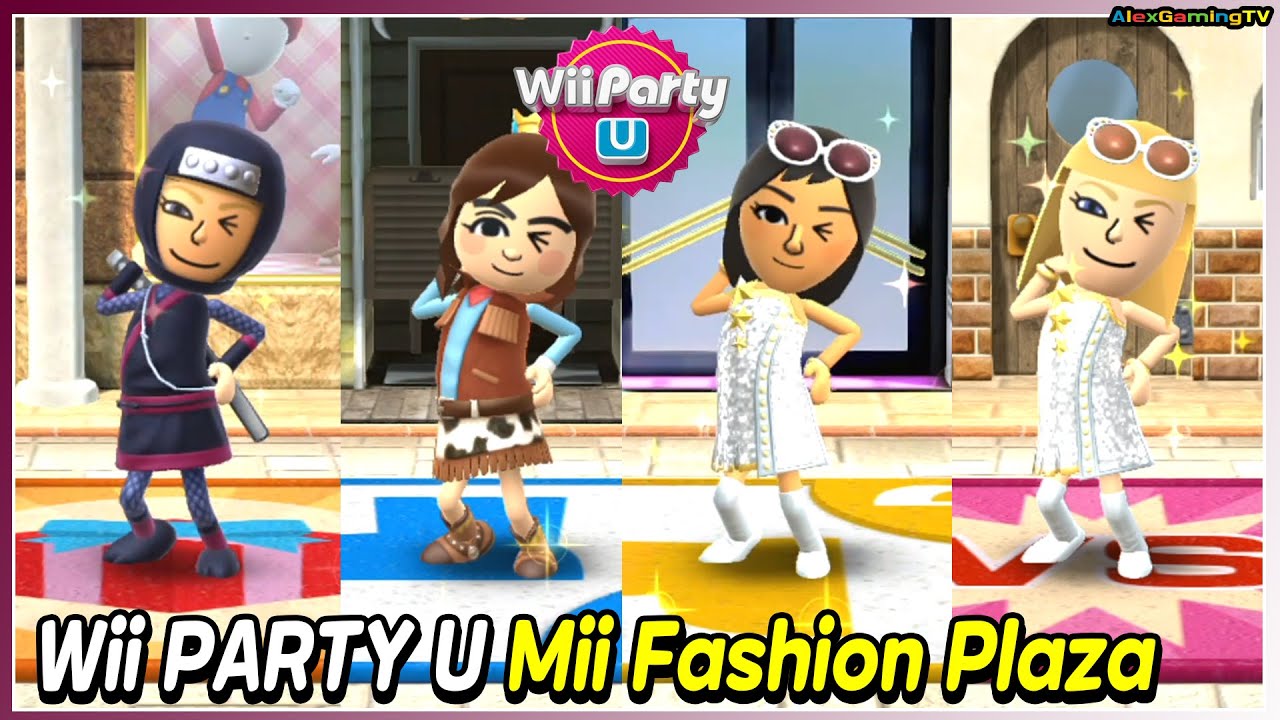 Wii Party U - Mii Fashion Plaza (Expert com) 🎵 Gabi vs Xixi vs Marit vs ...