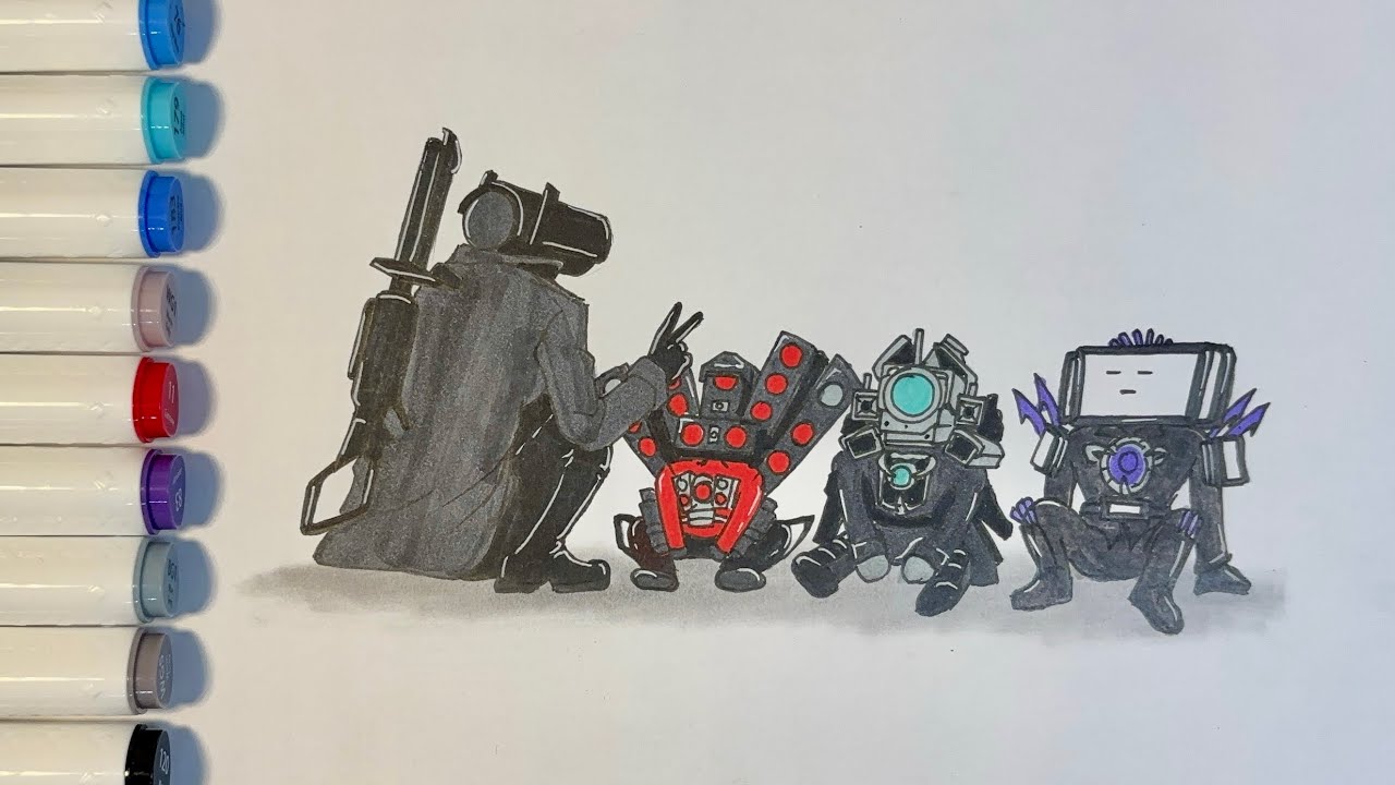 How to draw trio Titan | SKIBIDI TOILET - YouTube