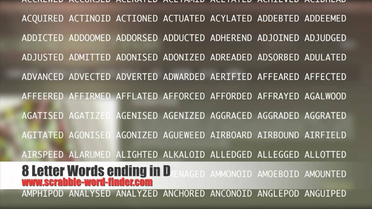 8 letter words ending in D - YouTube