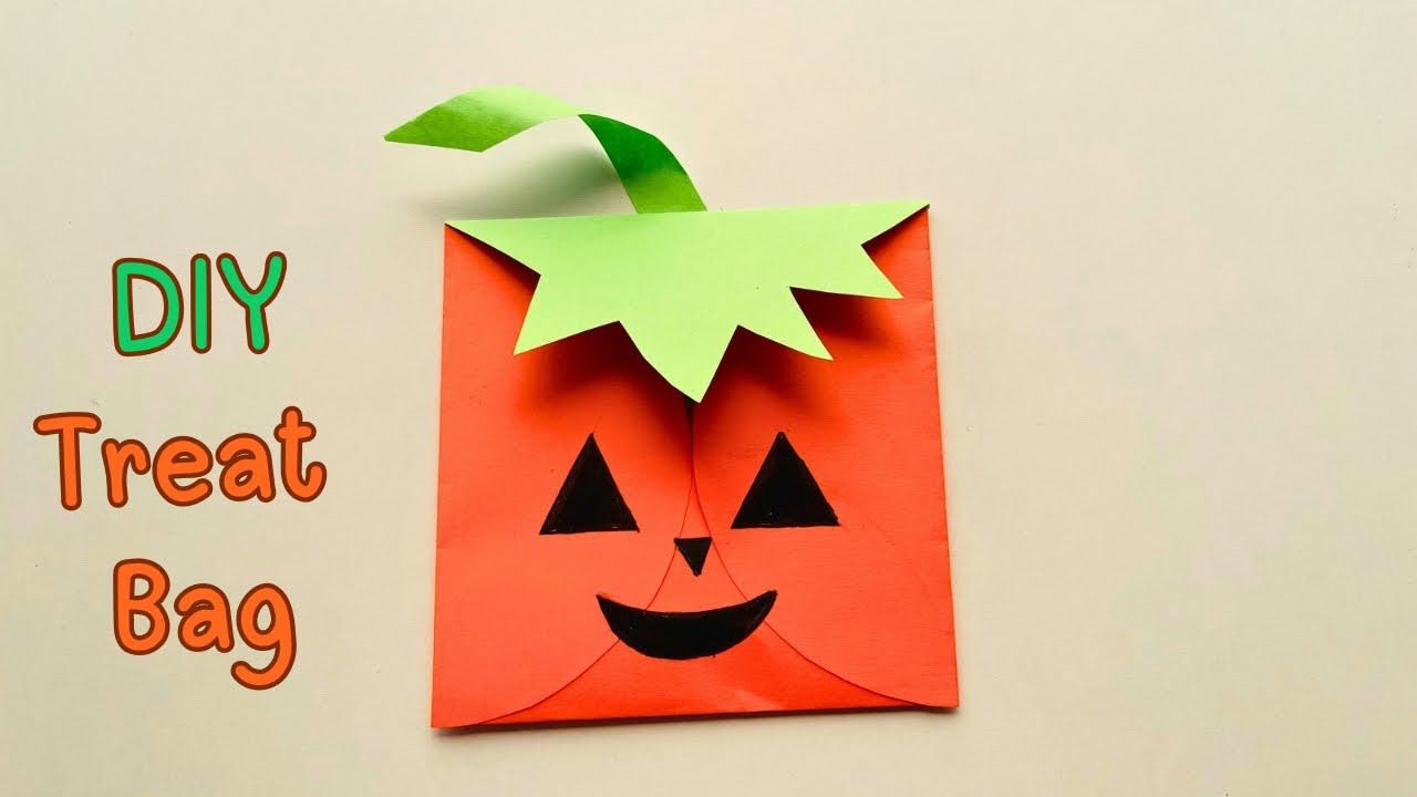 DIY Halloween Treat Bag | Treat Bag | Pumpkin Paper Craft l Halloween ...