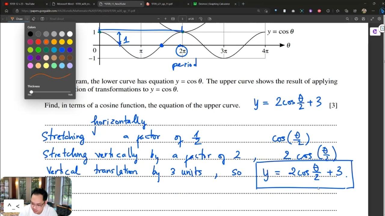 Trigonometical Function Transformation Q4 QP 11 A level Pure 1 9709 W20 ...