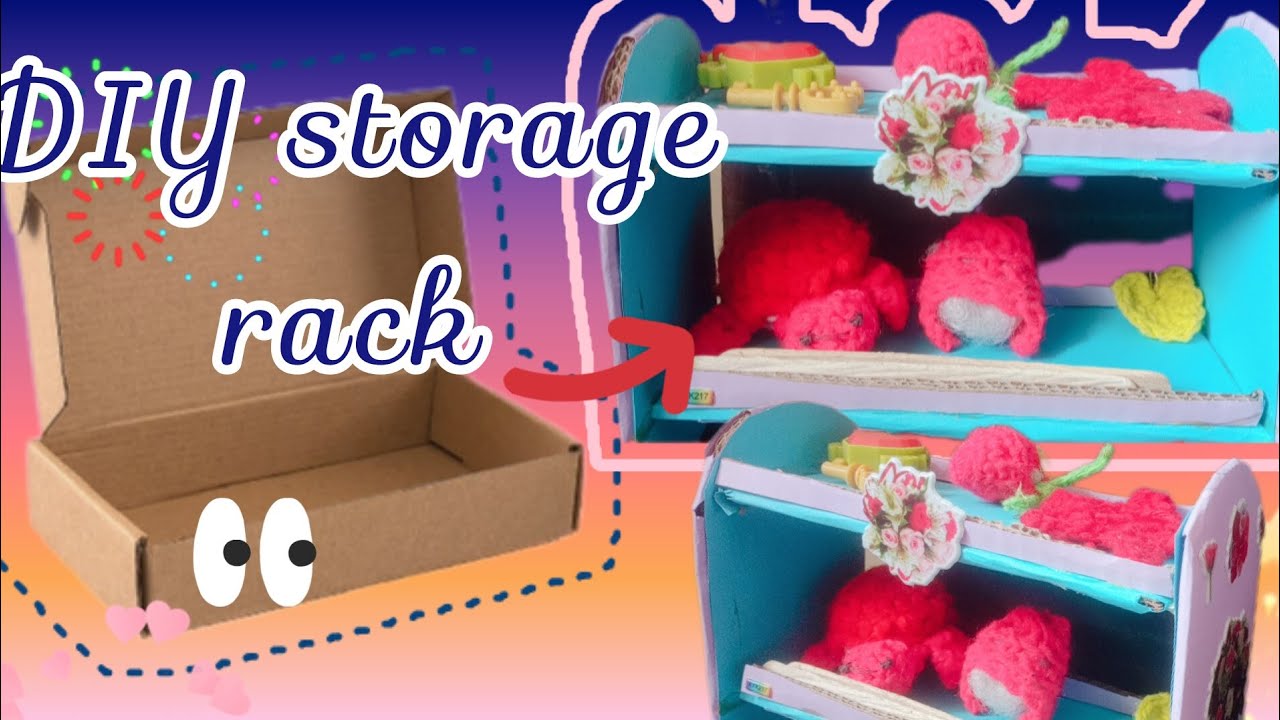 how to make cardboard storage rack in a easy way ll @RidasCreativity ...