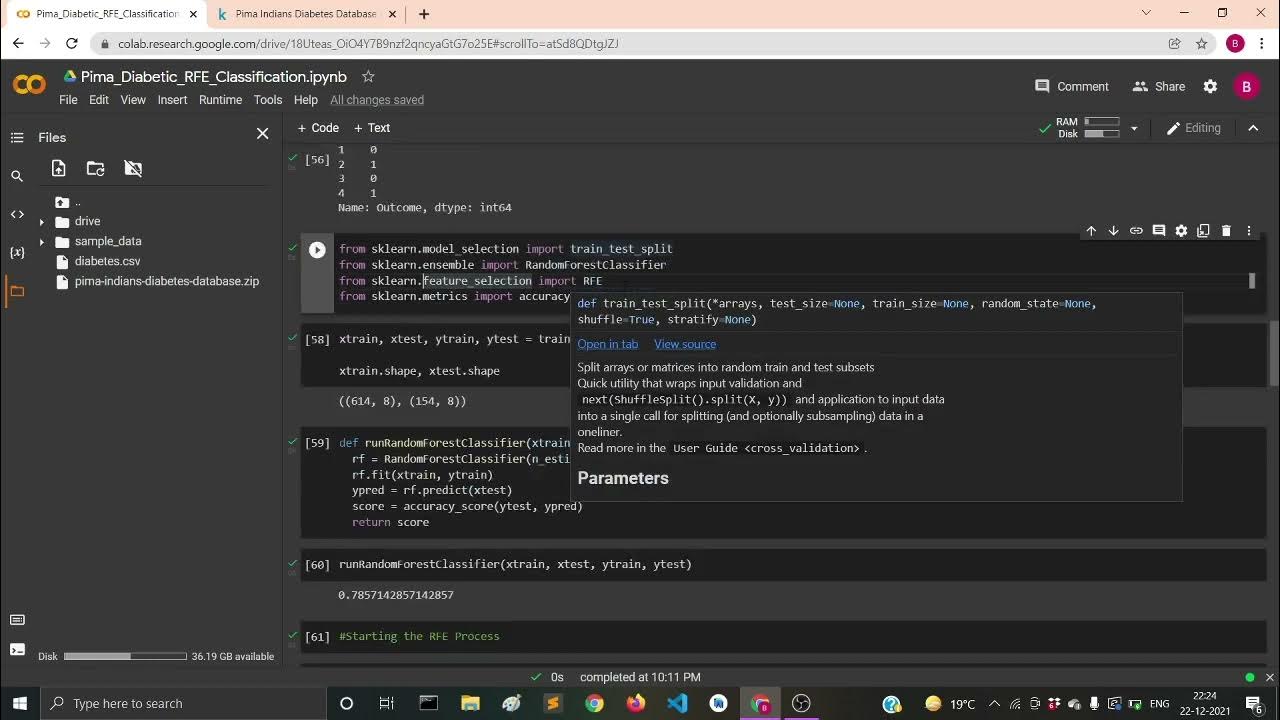 Recursive Feature Elimination with Random Forest Classifier - YouTube