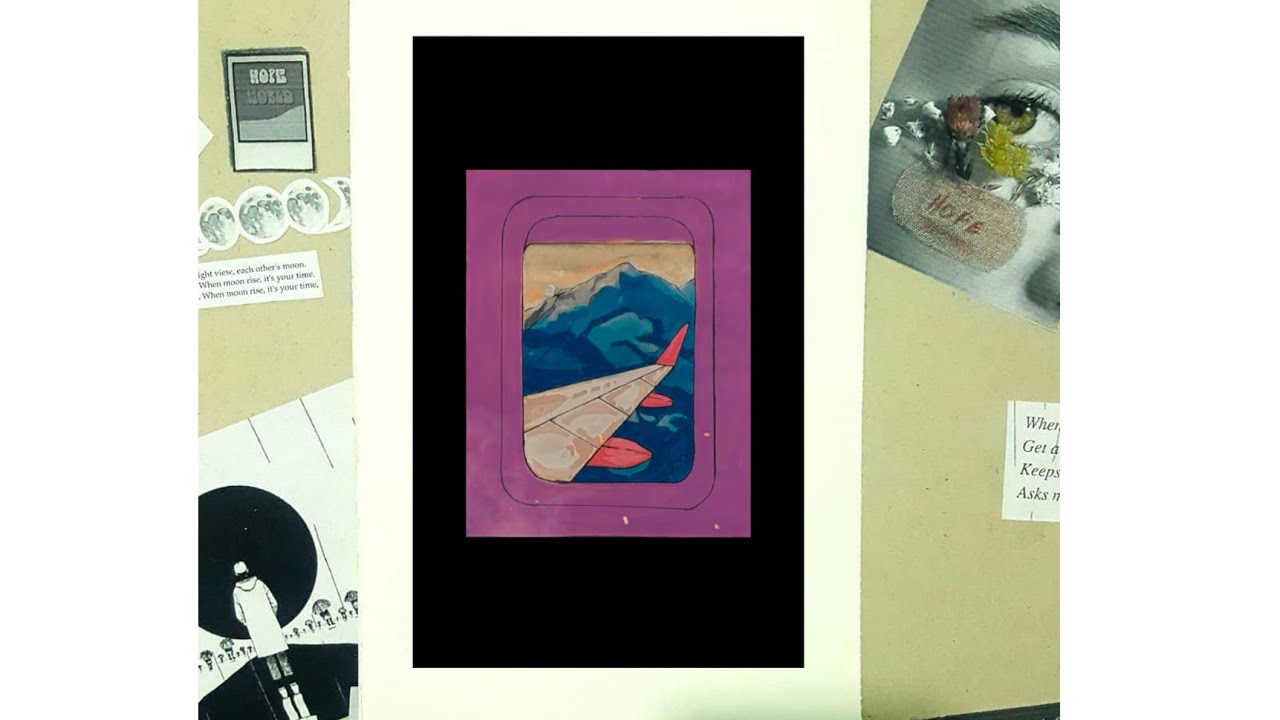 How to draw airplane ️/ airplane window drawing - YouTube