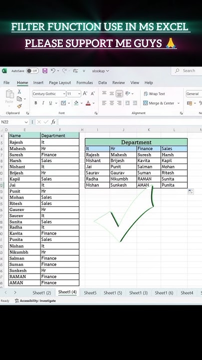 Don't copy & paste use filter function use in ms excel #exceltips #tutorial #shorts - YouTube