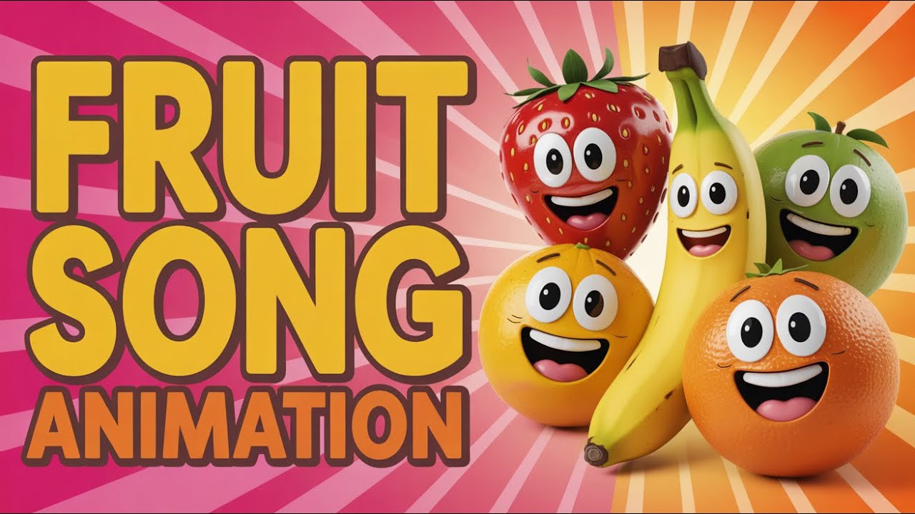 English Nursery Rhymes About Fruits for Kids Learn Apple Banana Mango ...