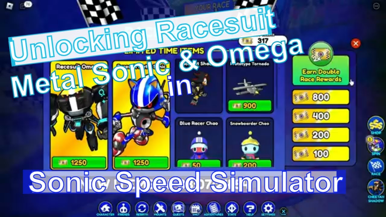 Unlocking Racesuit Metal Sonic & Omega in Sonic Speed Simulator - YouTube