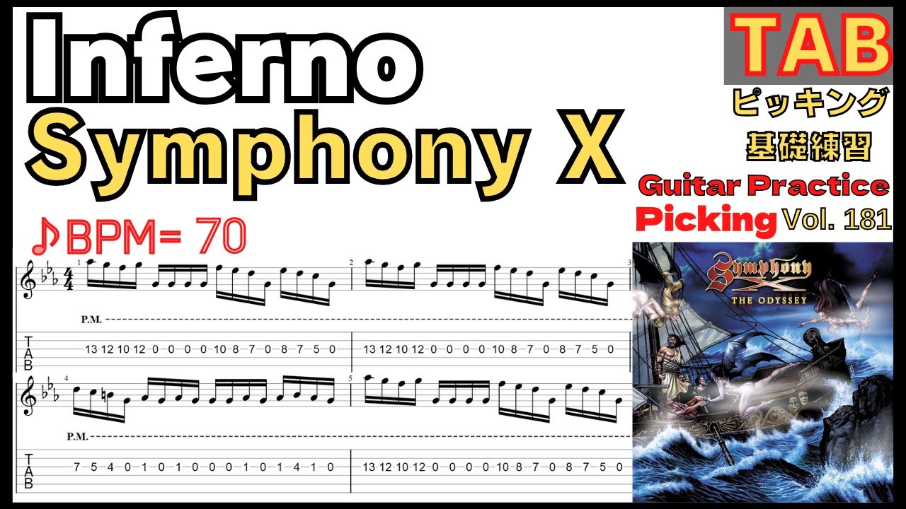 【BPM=70】Inferno (Unleash the Fire) / Symphony X Intro Guitar Michael ...