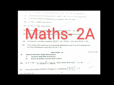 TSBIE MATHS- 2A PAPER - YouTube