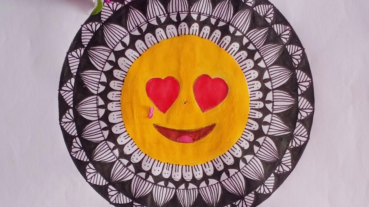 Smiley Mandala Art || Step by Step for beginners || Emoji Mandala Art ...