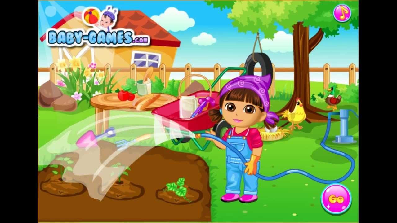 Dora the Explorer Vegetable Planting - Dora Games for Kids - YouTube