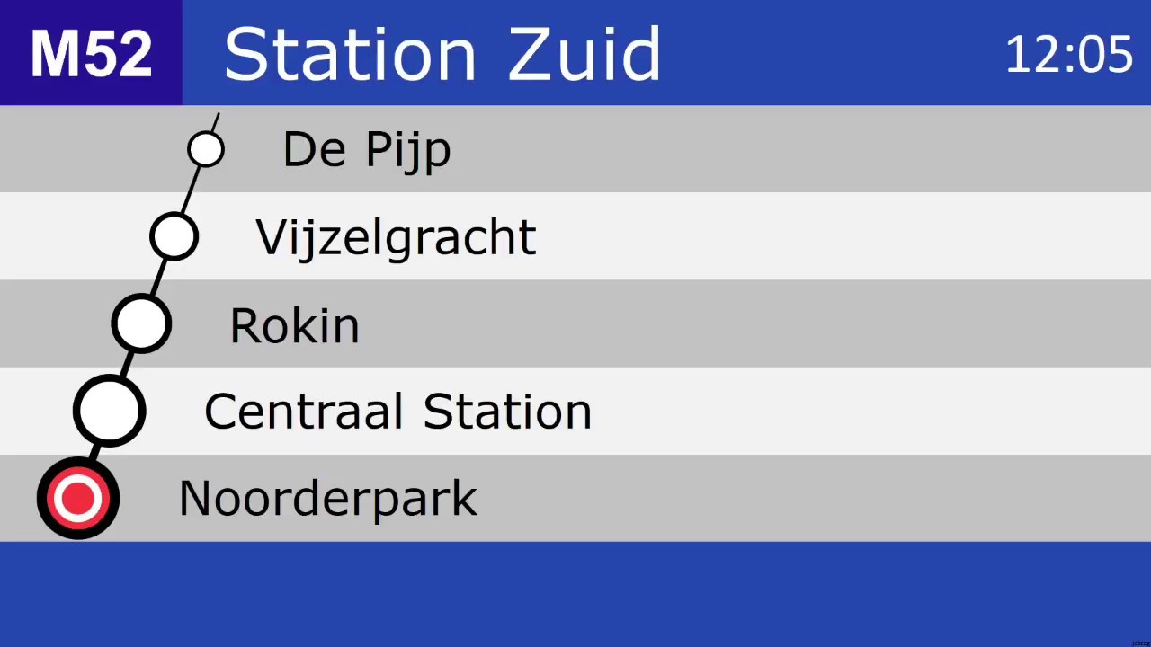 [GVB Metro Amsterdam] Omroepen Lijn 52 Noord - Station Zuid (Noord ...