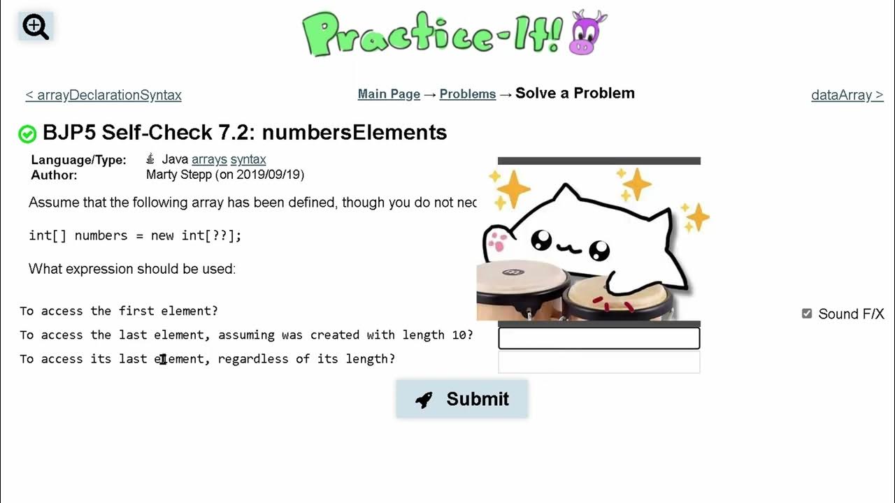 Java Practice It Self Check 72 Numberselements Arrays Syntax Youtube
