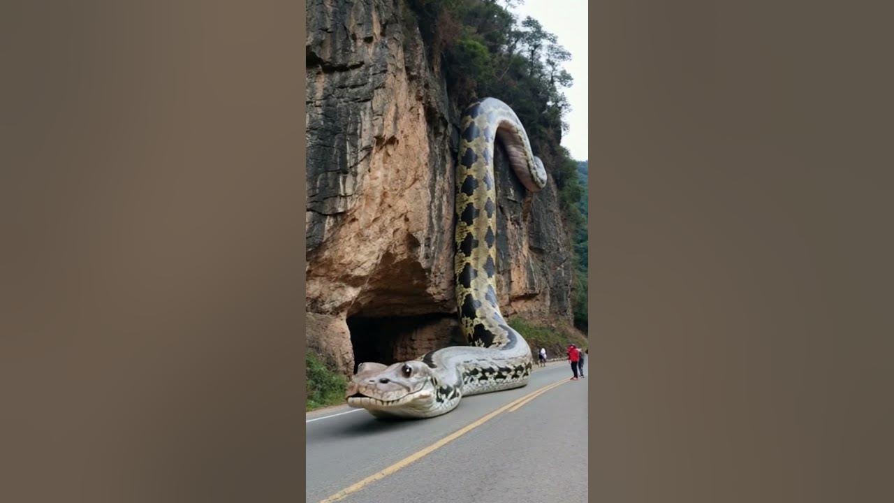 It's perhaps the largest python in the world, and it's a shocking sight ...