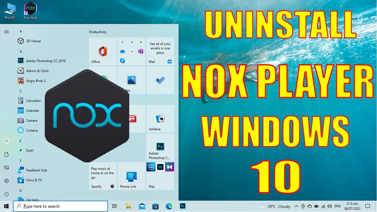 How to uninstall Nox Player in (windows 10) Pc and Laptop - YouTube