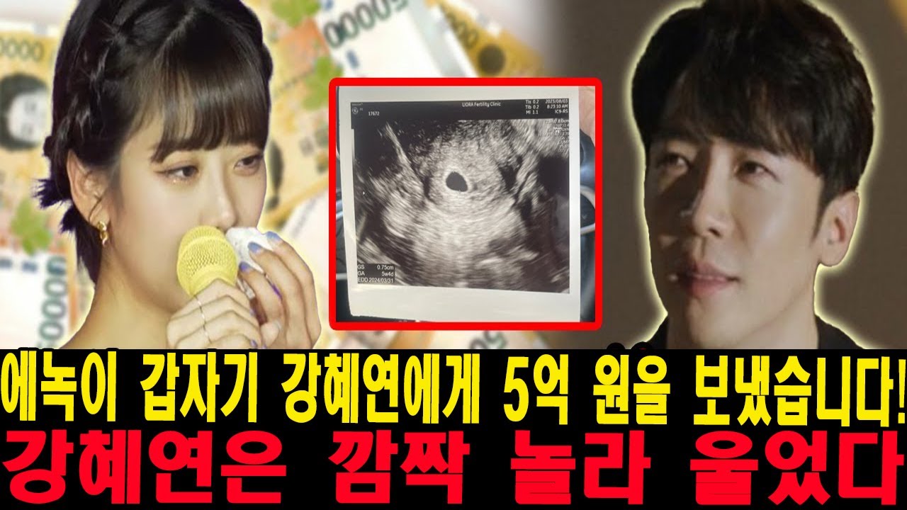 이별 후 에녹은 갑자기 강혜연에게 5억 원을 보냈다 정신적 피해 보상금 아기 양육수당 팬들의 불만 격렬한 반응 에녹이랑 혜연이 연락 다 삭제 Youtube