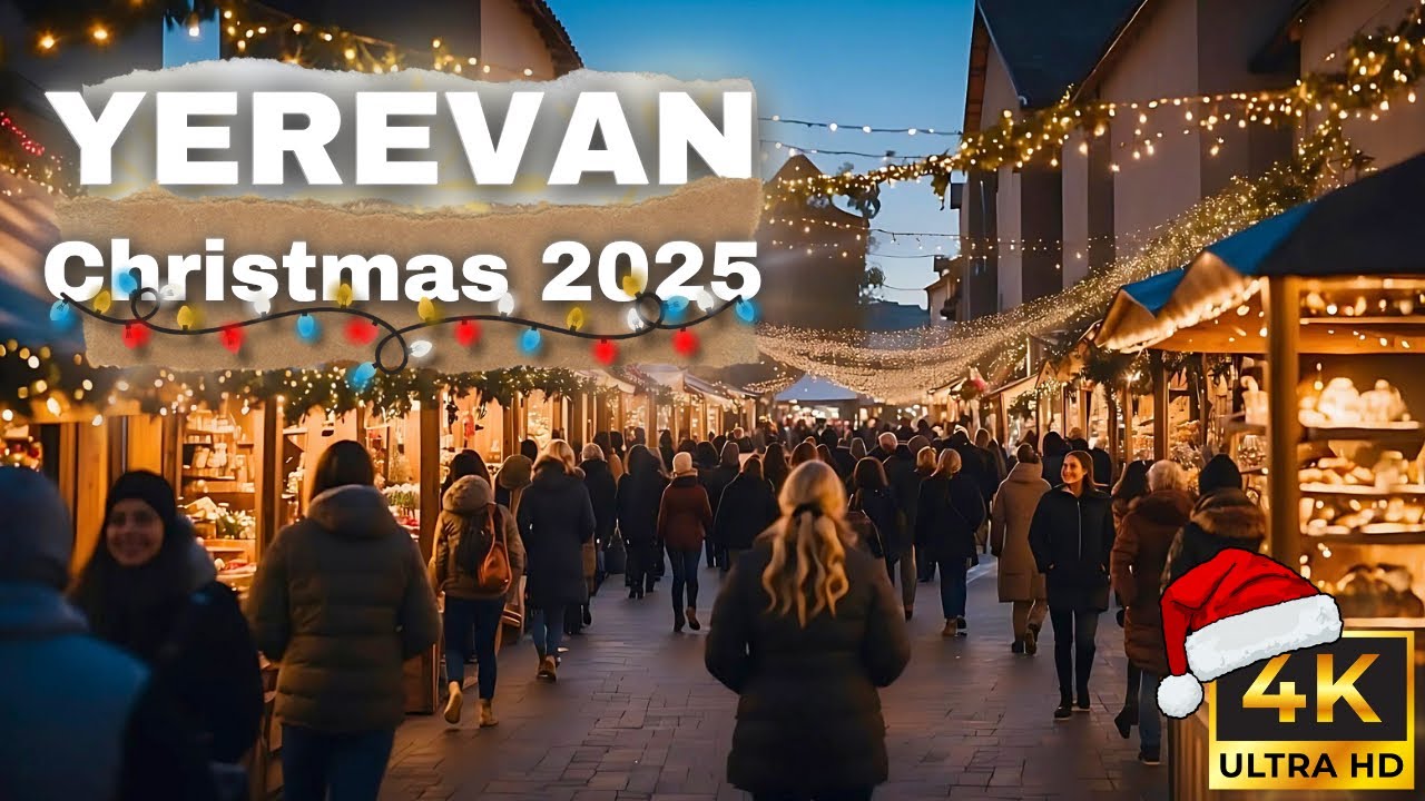 [4K] Walking Tour in Armenia 🇦🇲 Yerevan Preparing for Christmas 🎄 ...