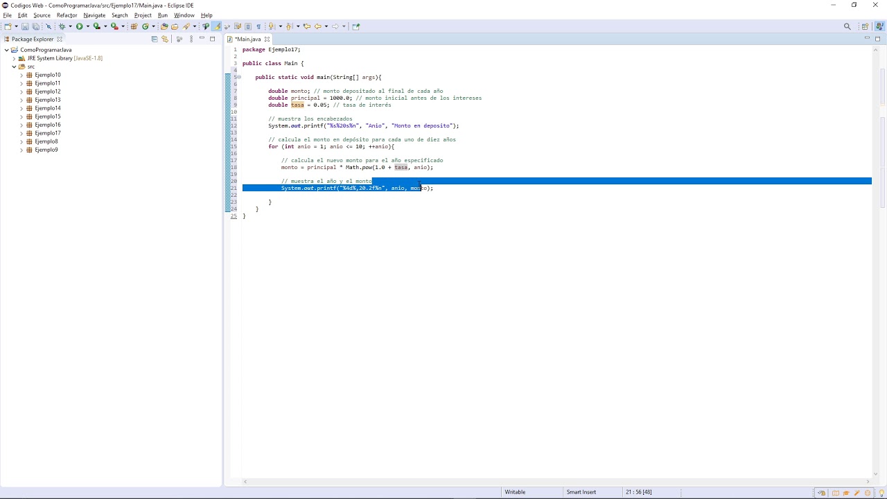 Java como programar - Décima edición | Ejemplo 17 - YouTube