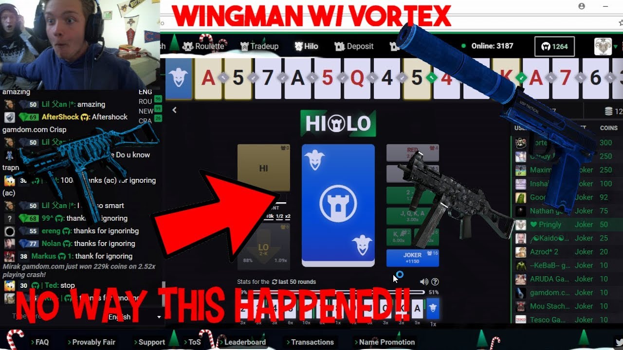 NO WAY!!!! Insane Win on Gamdom + CS:GO w Vortex!! - YouTube